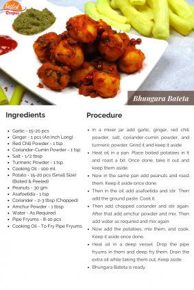 Bhungara Bateta Dhoraji Recipe - Tasted Recipes